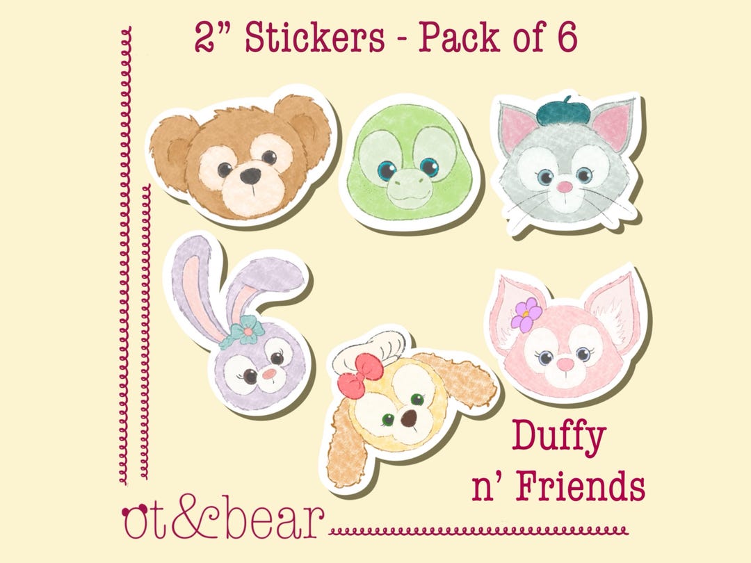 Duffy N’ Friends Sticker Pack | Waterproof, Handmade, Pack of 6 - Etsy