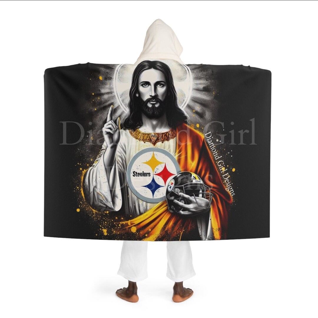 Pittsburgh Steelers Jesus Hooded Sherpa Fleece Blanket - Etsy
