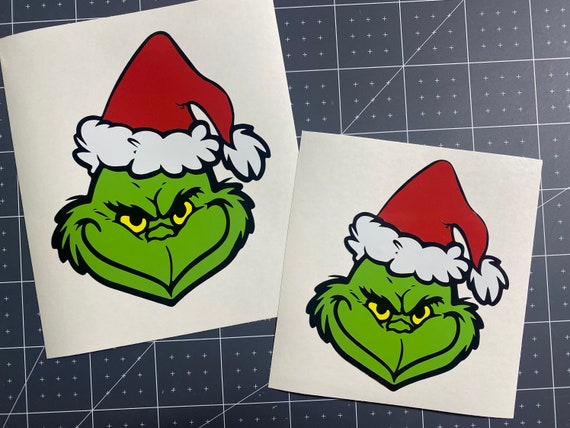 Grinch Face Layered Vinyl Decal - Etsy
