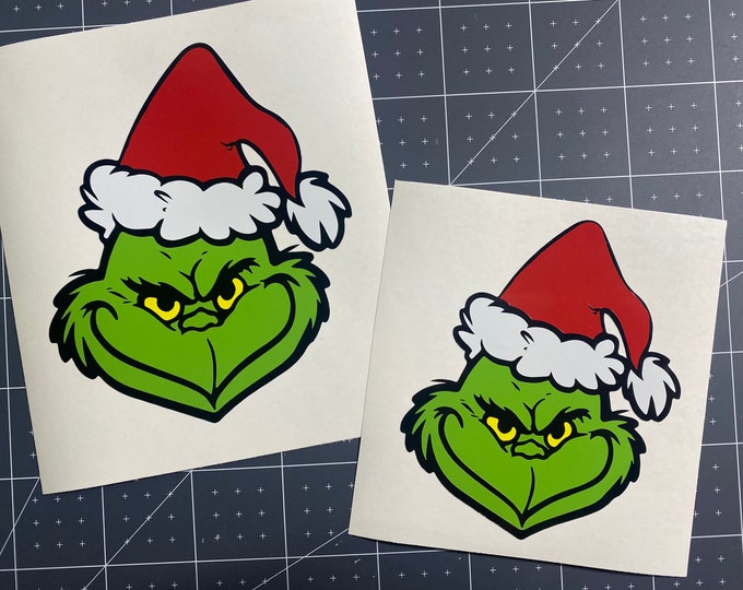 Grinch Face Layered Vinyl Decal - Etsy