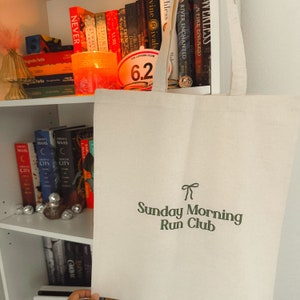 Running Merch- Run Club Tote Bag - Ideal Runner's Gift - Beige Canvas ...