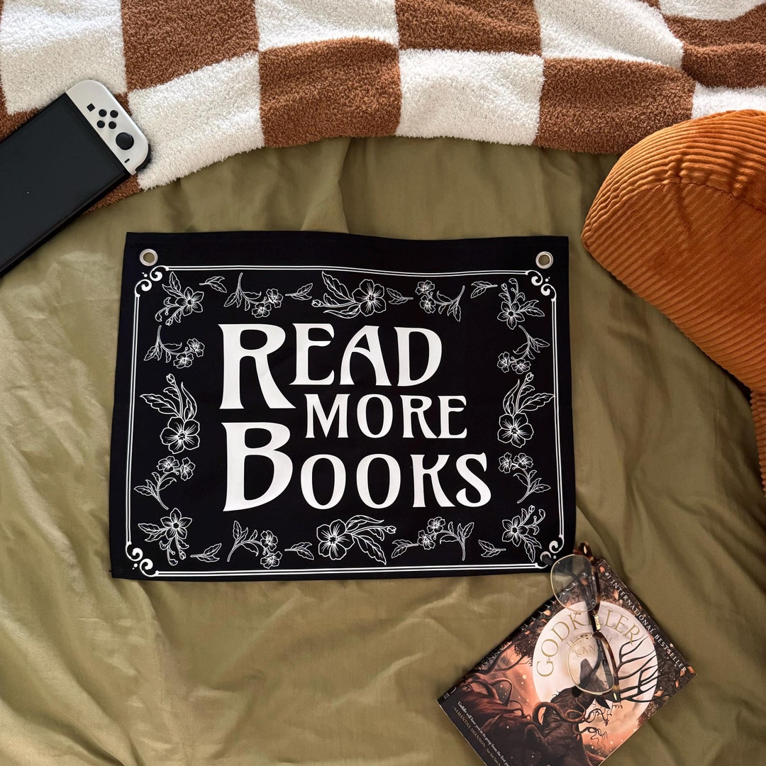 Reading Bookish Canvas Banner - Wall Art- Wall Sign for Readers- Book ...