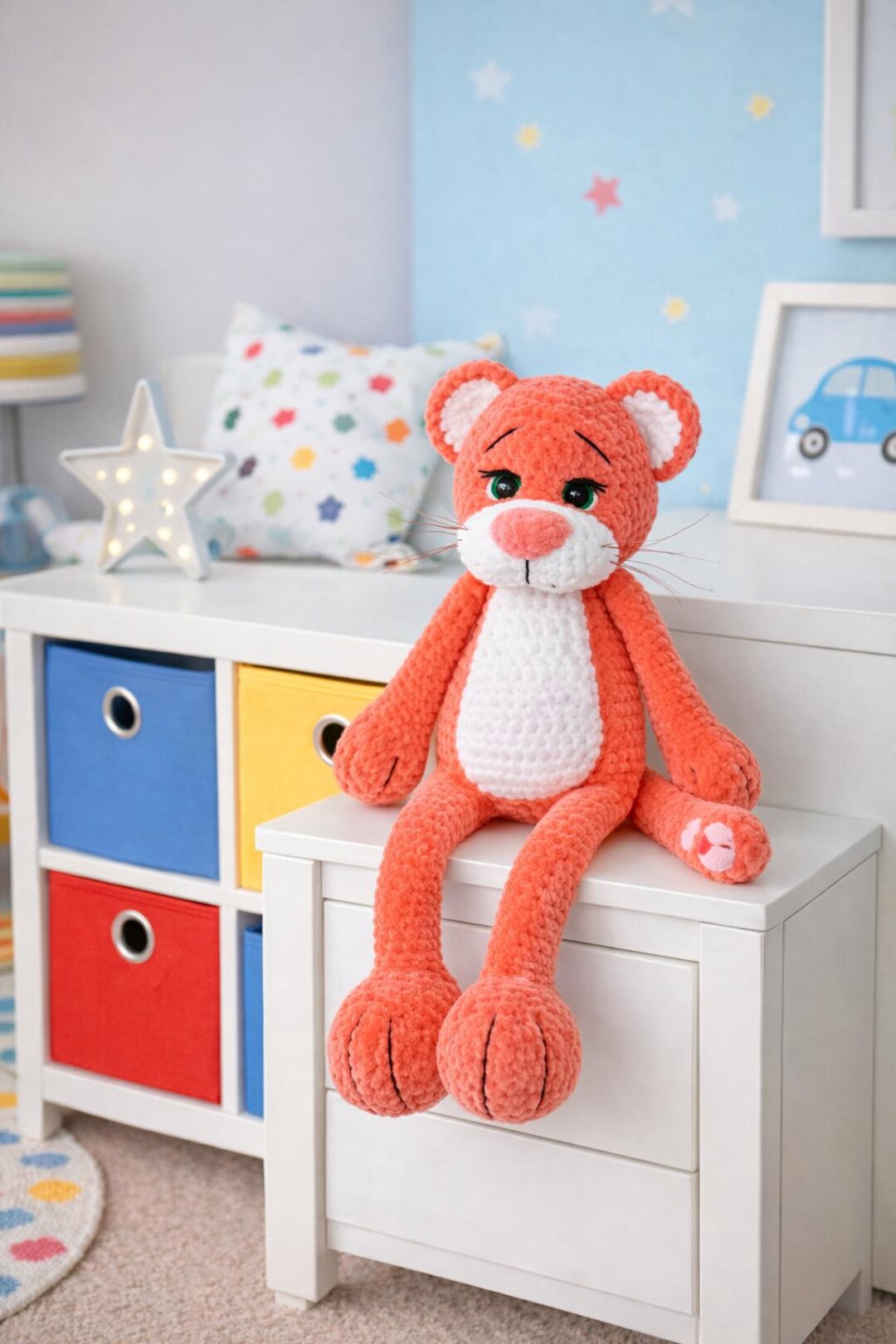 Handmade Crochet Tiger Plush Toy • Soft Amigurumi Jungle Animal • Cute ...