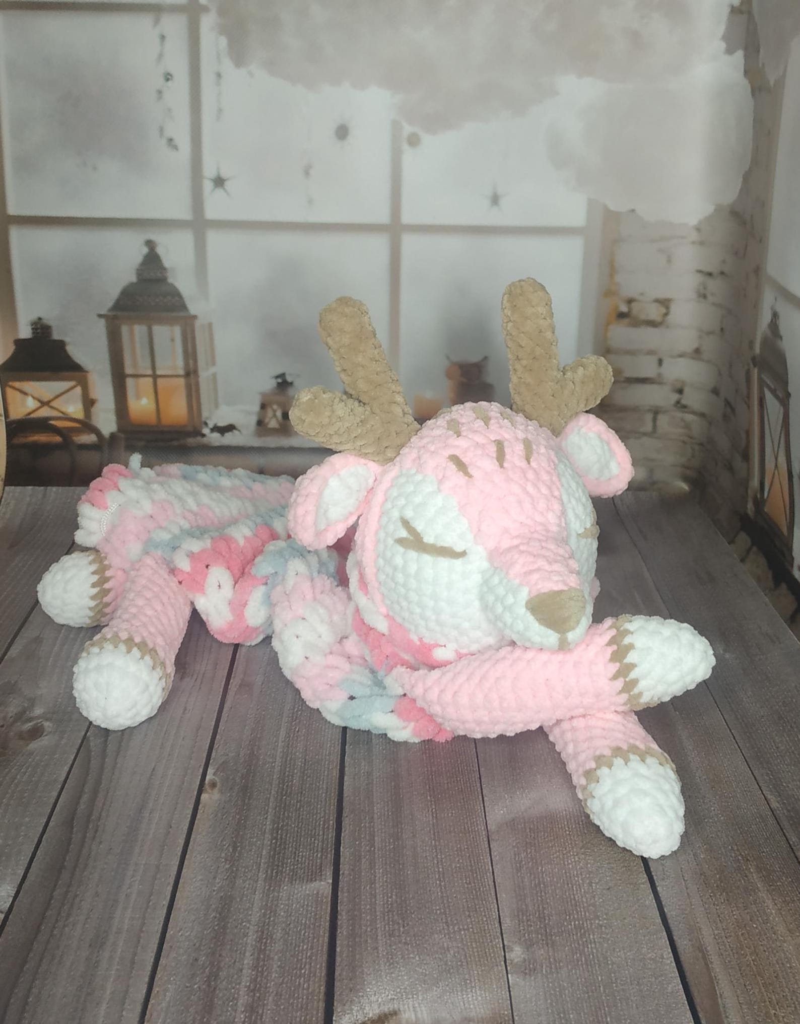 Pajama Holder, Deer Pajama Bag, Crochet Reindeer, Amigurumi Deer ...