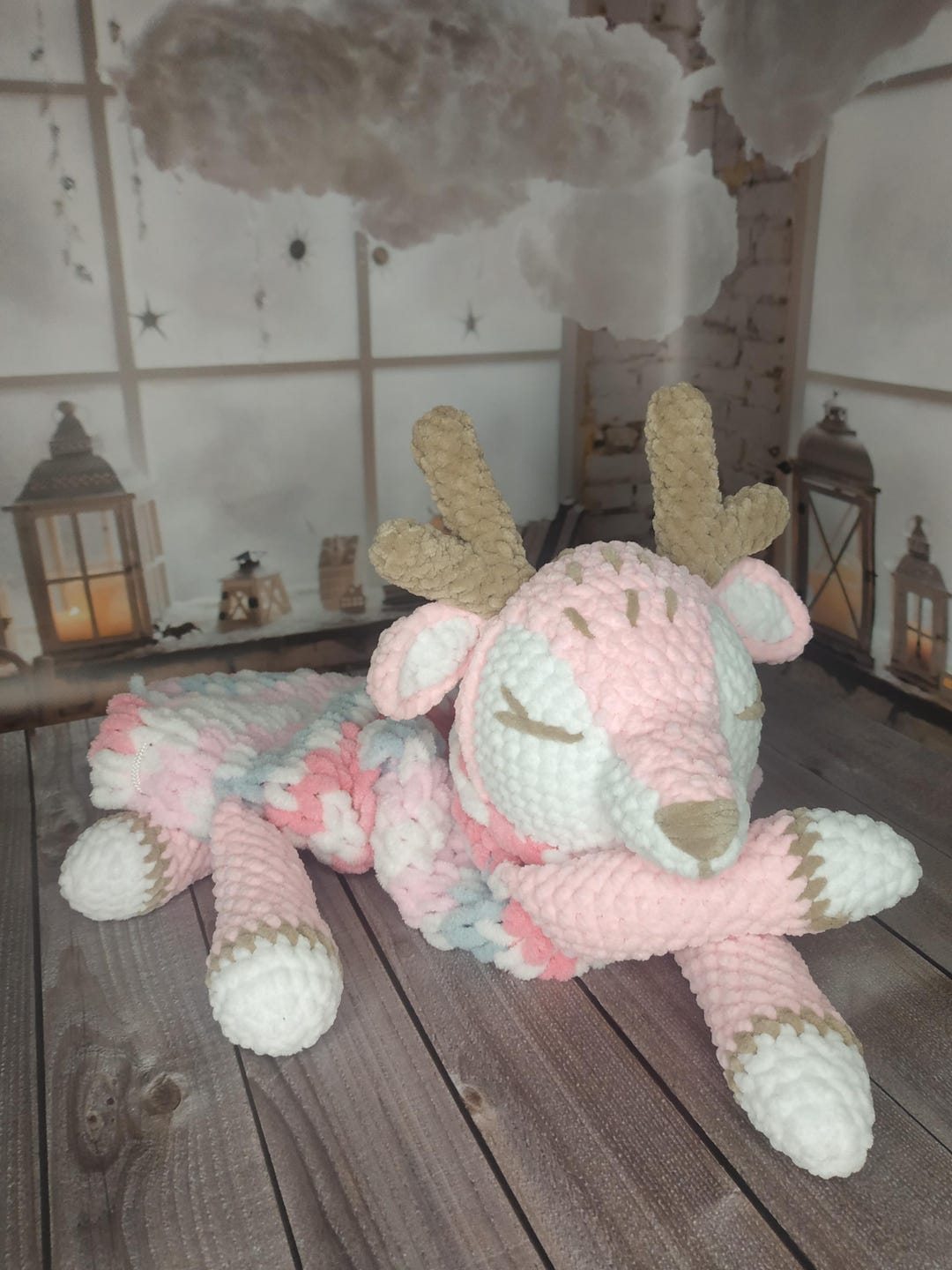 Pajama Holder, Deer Pajama Bag, Crochet Reindeer, Amigurumi Deer ...