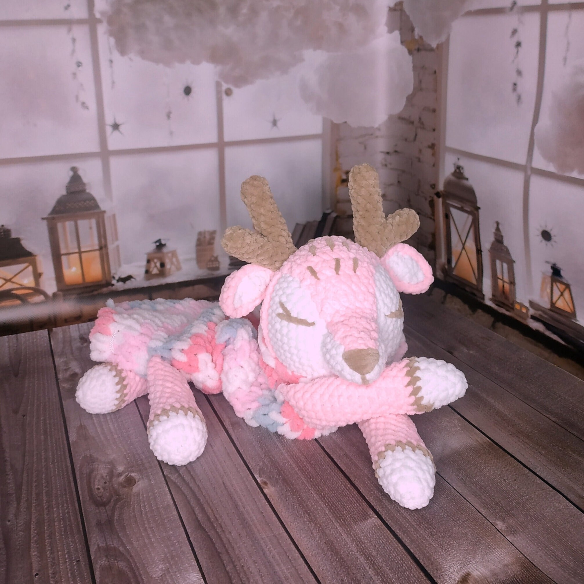 Pajama Holder, Deer Pajama Bag, Crochet Reindeer, Amigurumi Deer ...