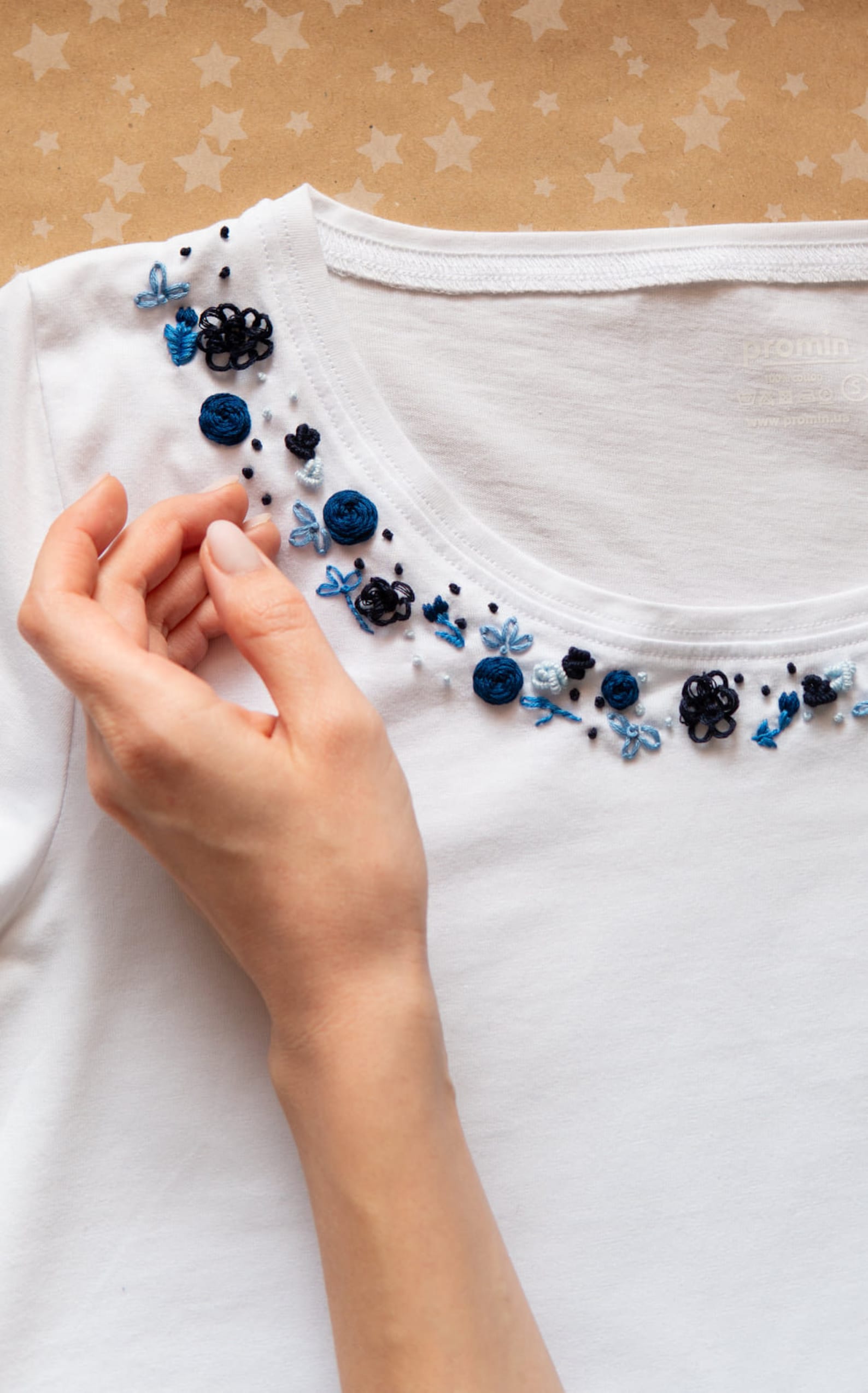 Hand-embroidered T-shirt Floral Design Organic Cotton - Etsy