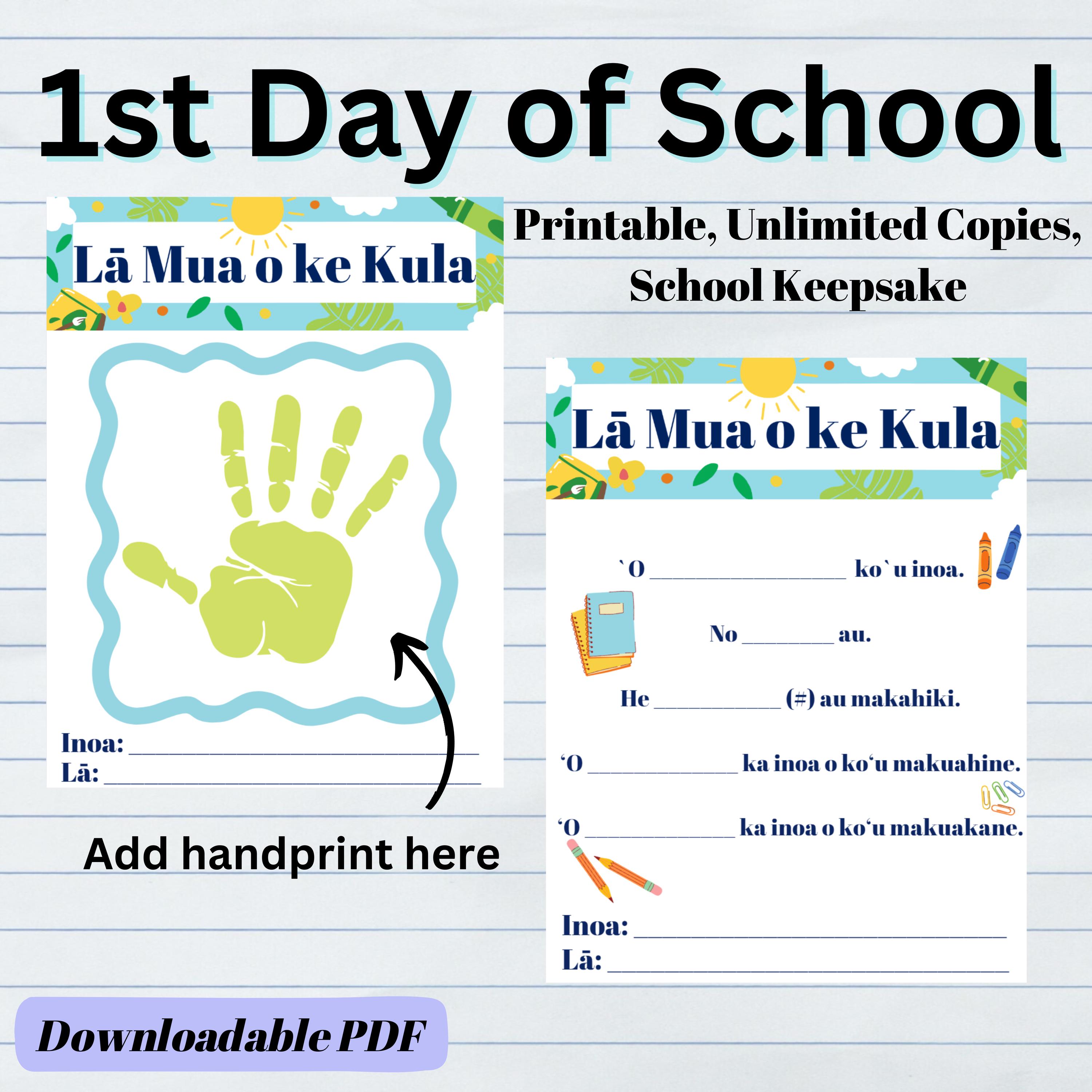 First Day of School Writing Activity | Hawaiian Language | ʻŌlelo ...