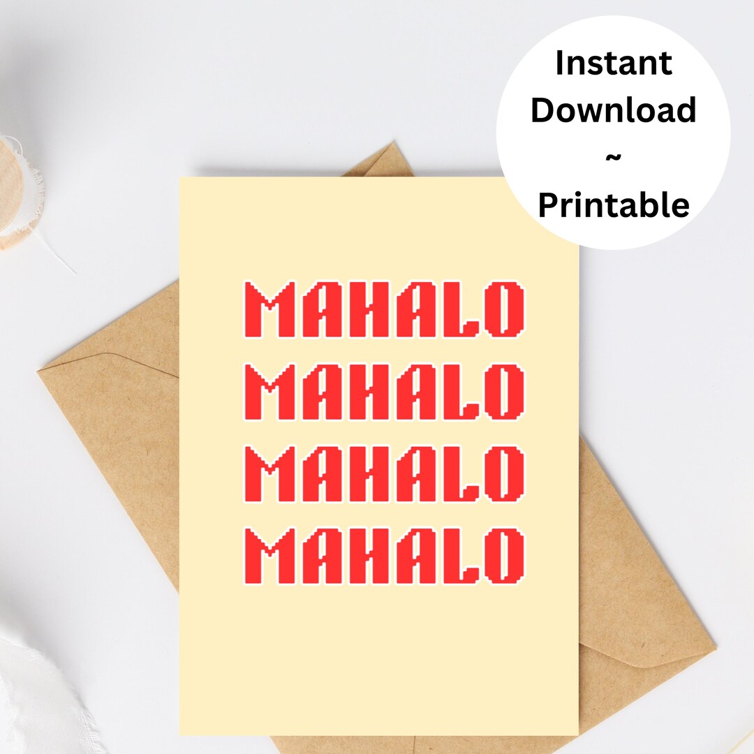 Hawaii Mahalo Bag Style Thank You Card | Hawaii Style | Hawaii ...