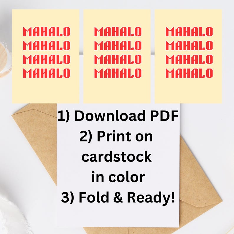 Hawaii Mahalo Bag Style Thank You Card | Hawaii Style | Hawaii ...