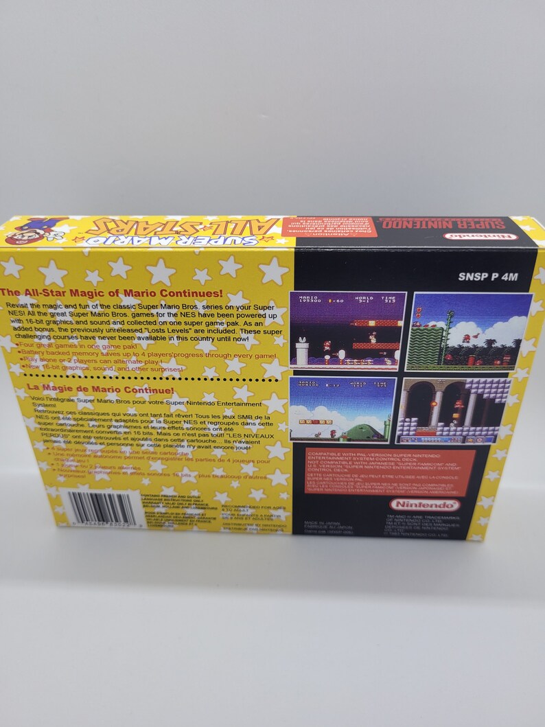 Super Mario All Stars SNES Repro Box Superior Quality - Etsy