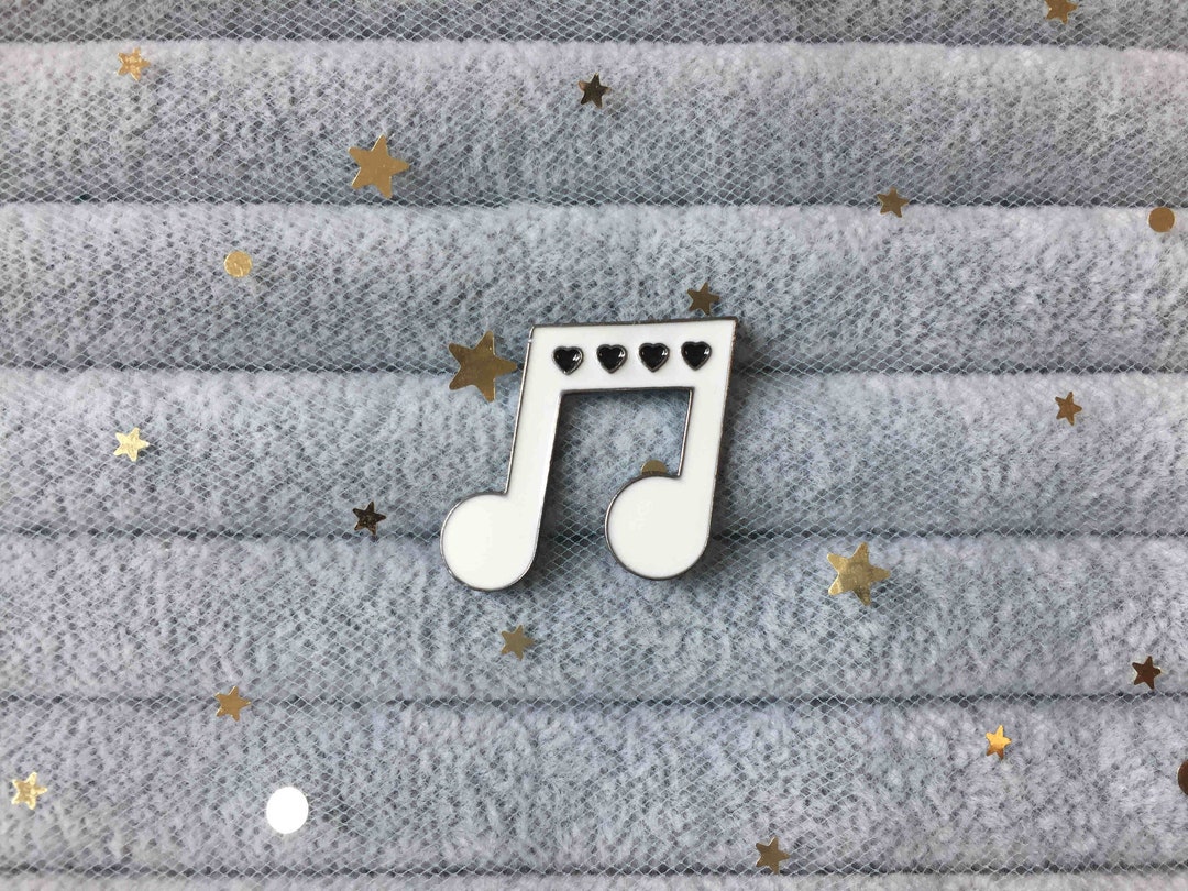 Double White Music Note Enamel Pin Enamel Pins Lapel Pin Hard - Etsy