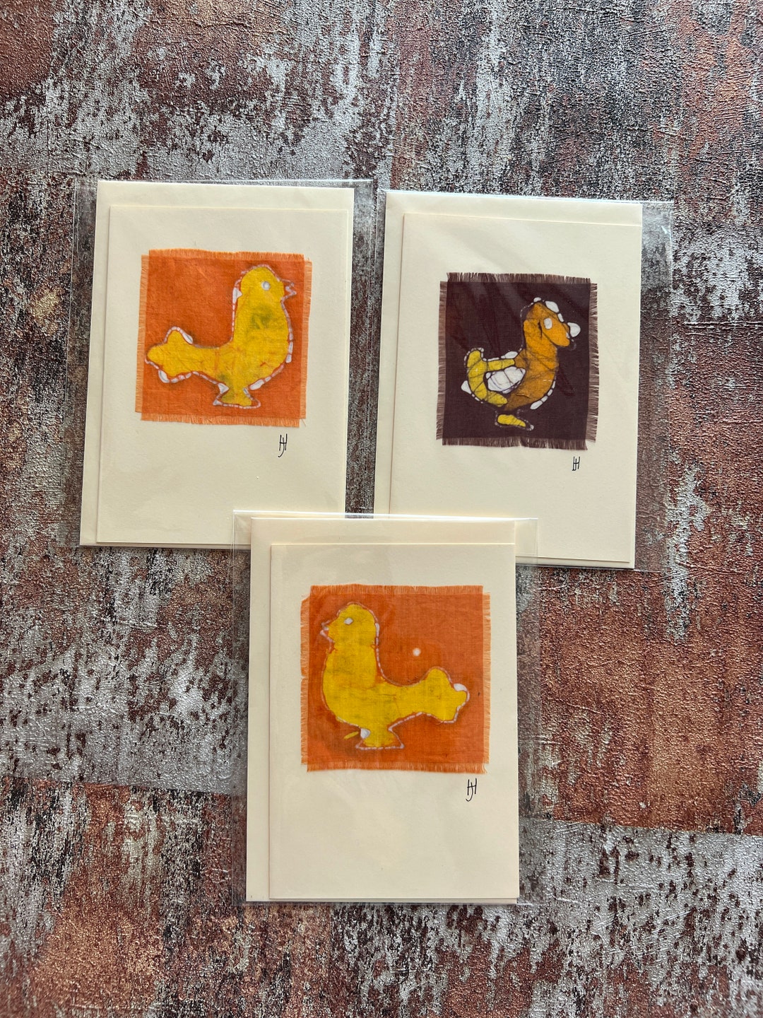 Batik Cards birds - Etsy