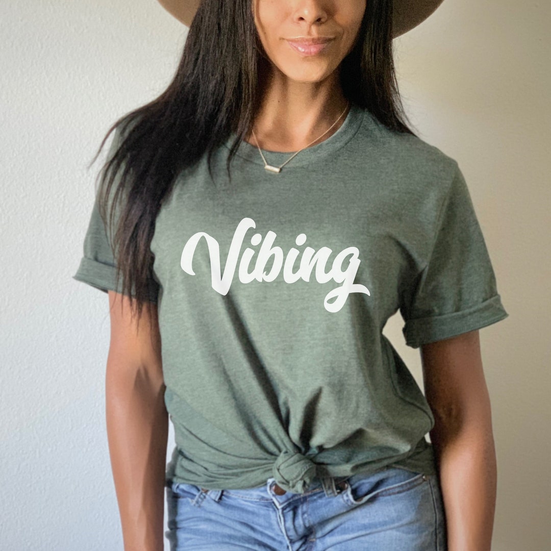 Vibing Shirt, Vibing Tshirt, Summer Shirt, Womens Summer Shirt, Retro ...