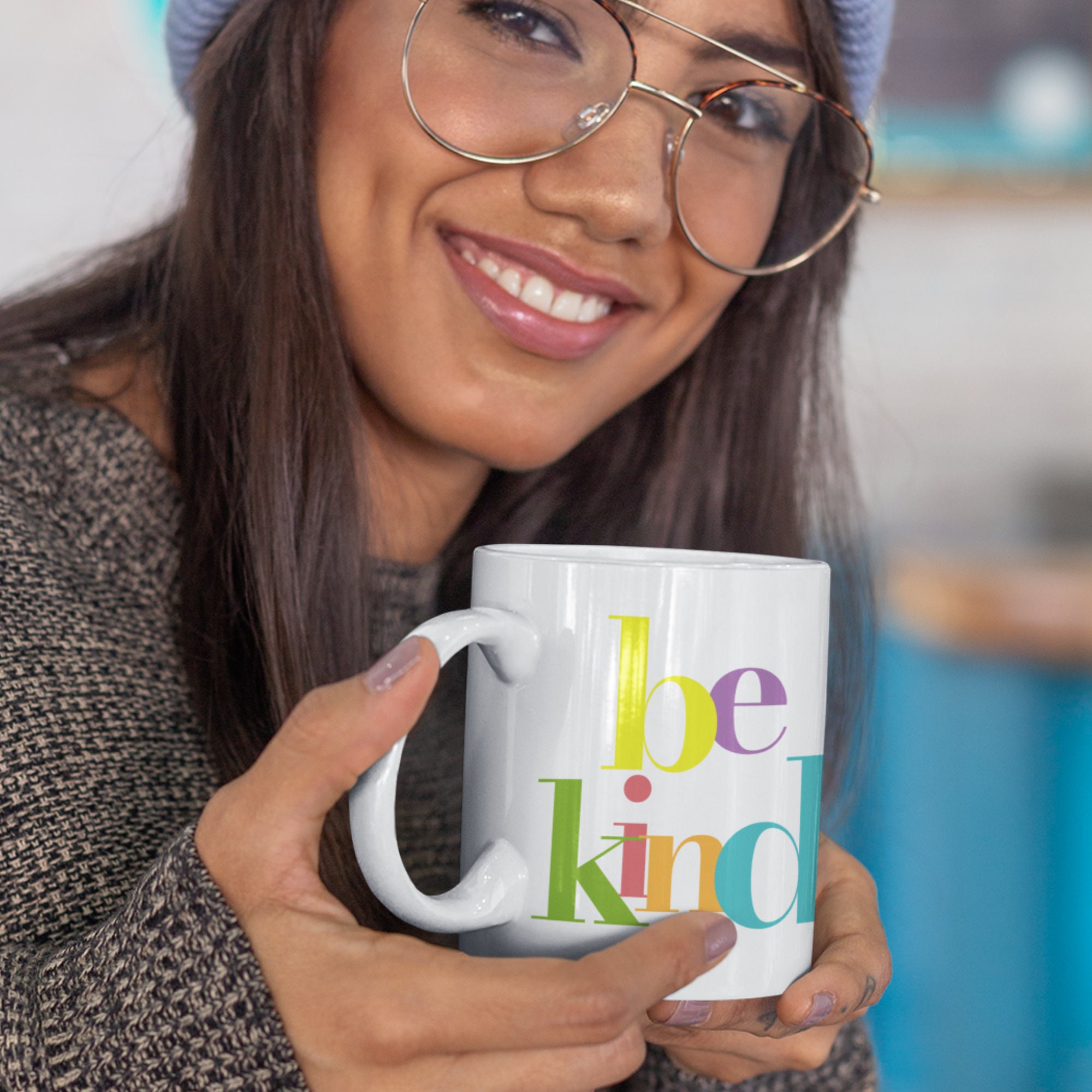 Be Kind Coffee Mug Be Kind Mug Colorful Be Kind Mug - Etsy