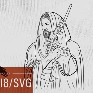 Instant Digital Download Jesus AK47 SVG AI8 Clipart,catholic Svg File ...