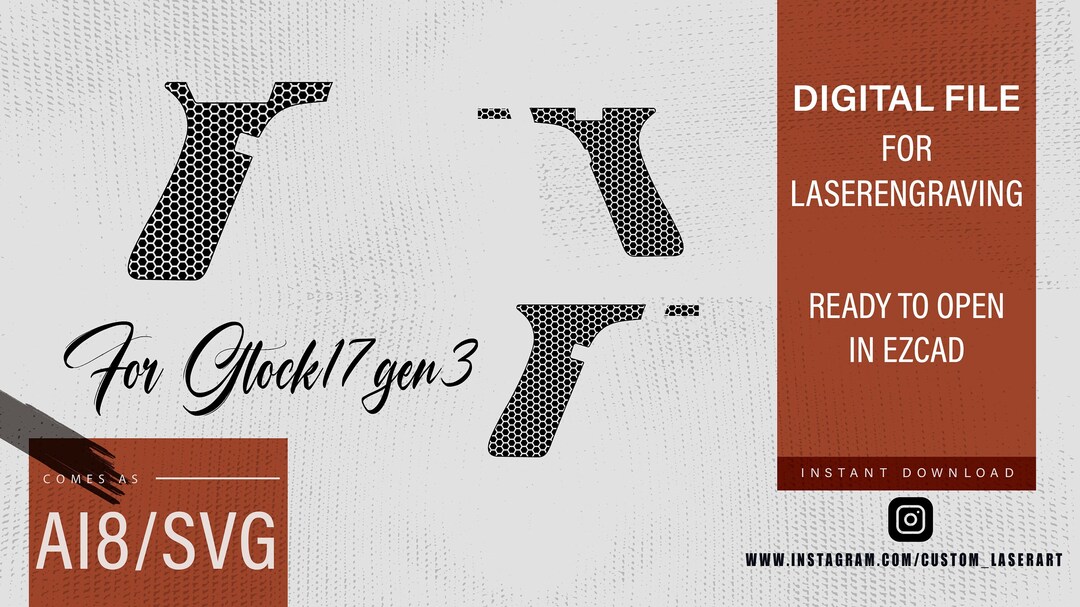 AI8 Vector for Glock 17 Gen3 Laser Files,pistol Pattern, Gun Stipple ...