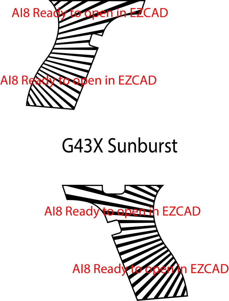 SVG Laser Files Fits Glock 43X Pattern AI8 Gun Stipple With - Etsy