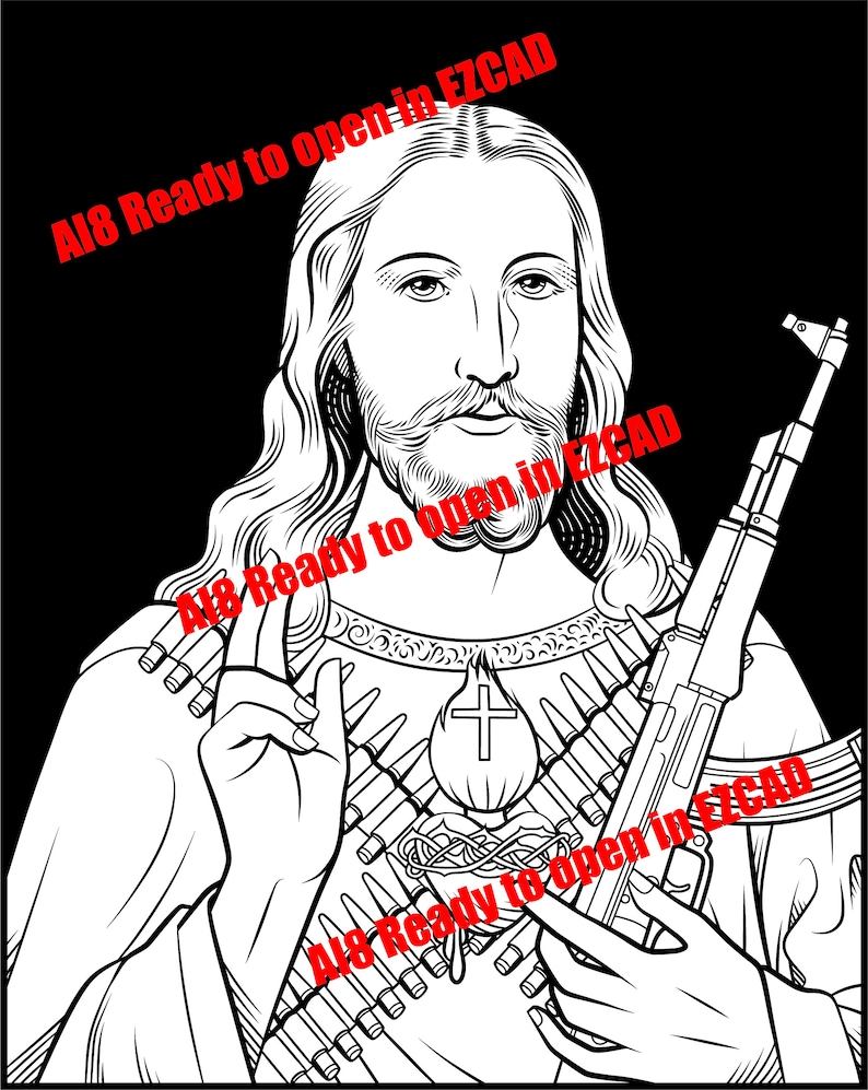 RIFLE SVG AK47 JESUS Clipart Catholic Svg Spiritual - Etsy UK