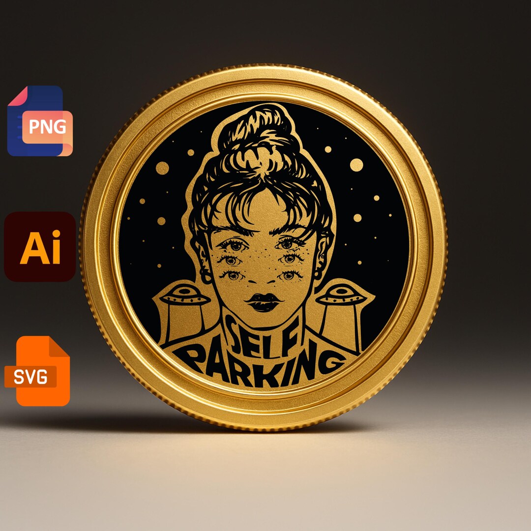 SVG Psychedelic Woman UFO Design PNG AI8 Engraving File for Laser ...