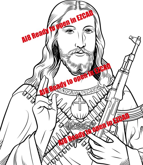 RIFLE SVG AK47 JESUS Clipart Catholic Svg Spiritual - Etsy UK