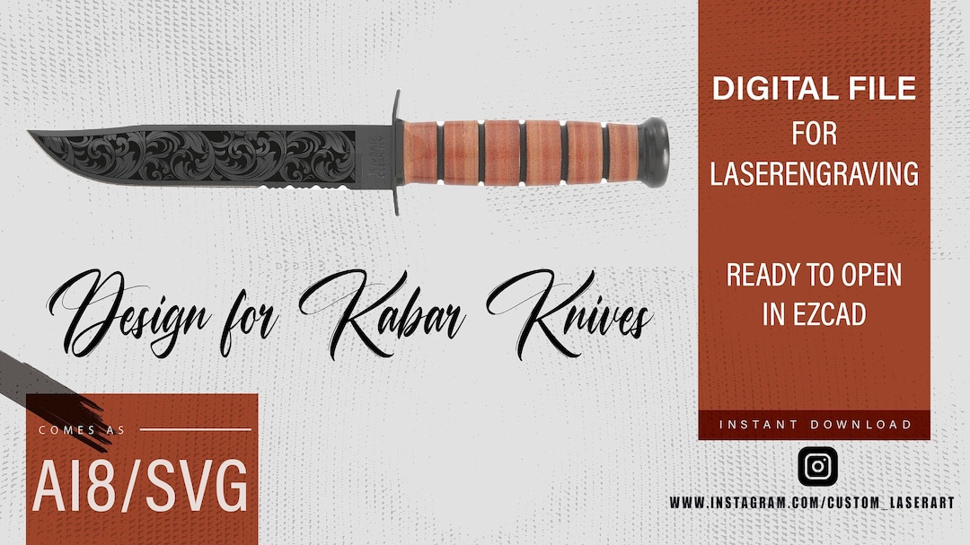 SVG Pattern for Kabar USMC Army Knives AI8 Laser Engraving Digital File ...