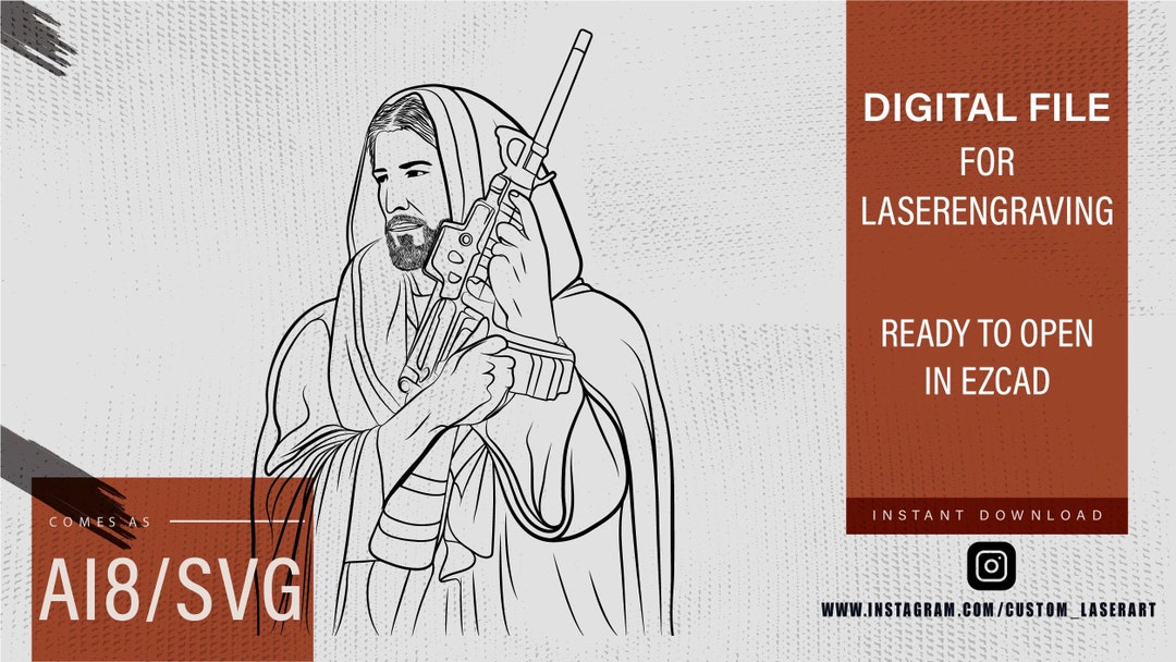 Instant Digital Download Jesus AK47 SVG AI8 Clipart,catholic Svg File ...