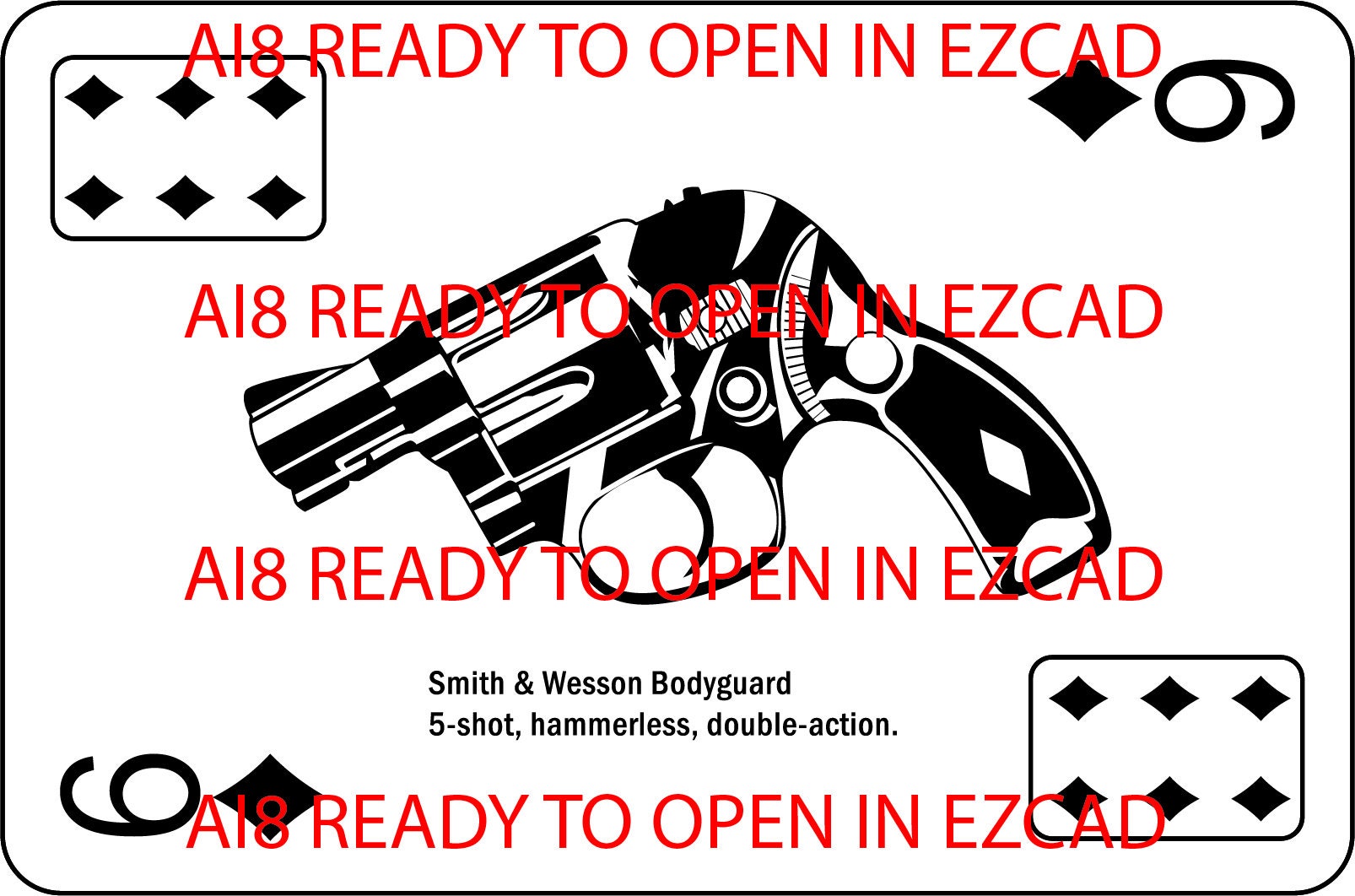 SVG Play Card Smith and Wesson Digital File Gun File for - Etsy