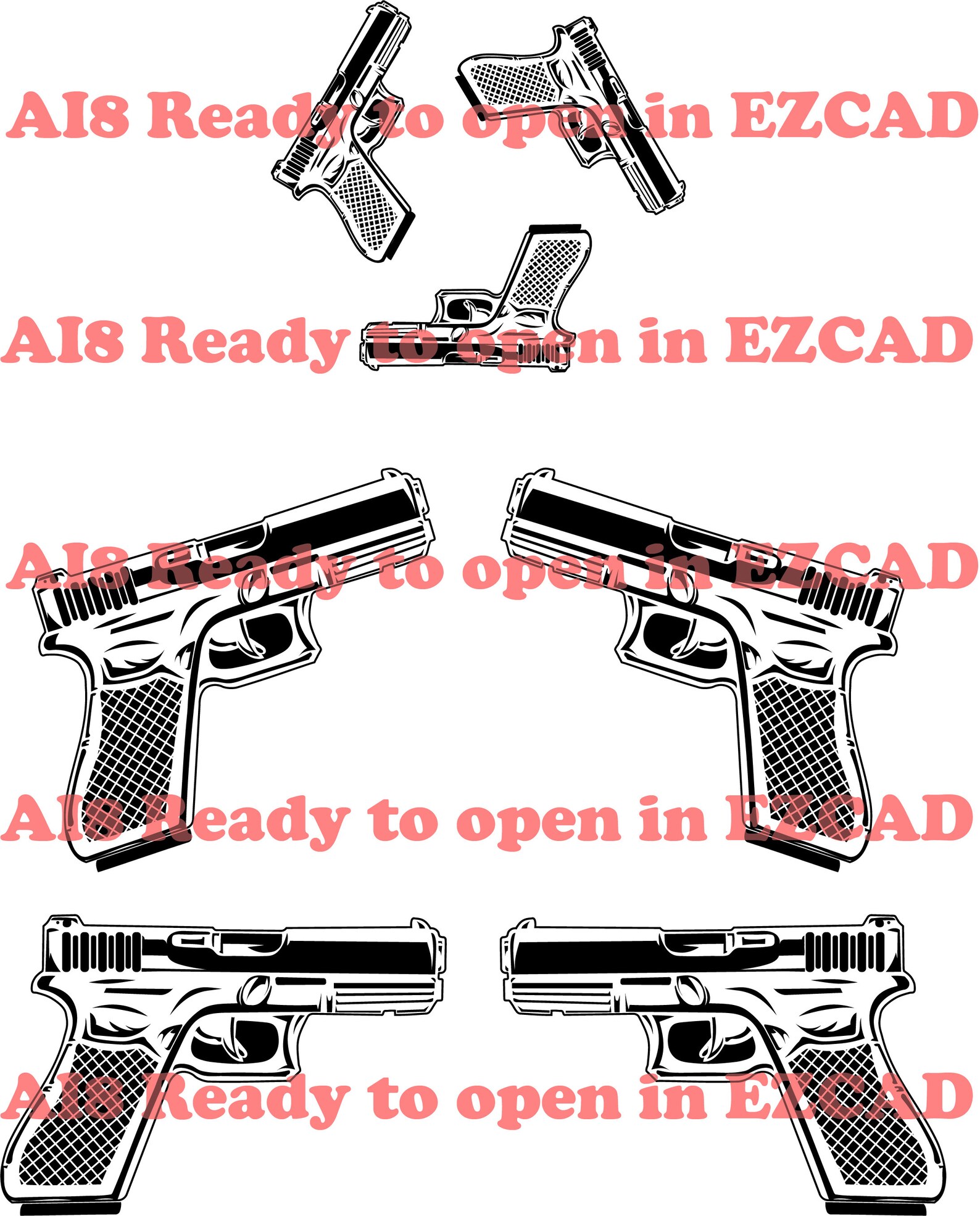 PISTOL SVG WEAPONS Svg Laser Engraving Glock Svg Digital Ai8 - Etsy