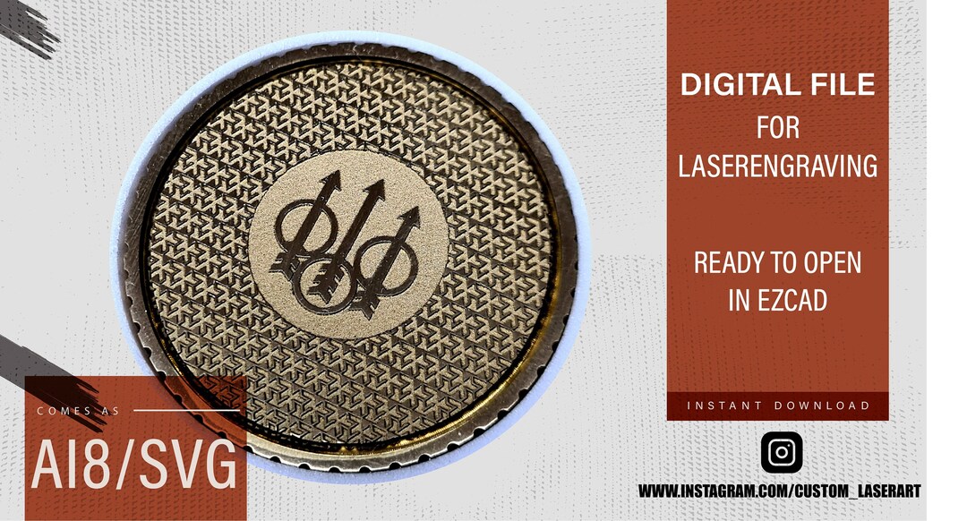 SVG Laser Files,beretta Pistol Template, Fiber Laser Cut File for EZCAD ...