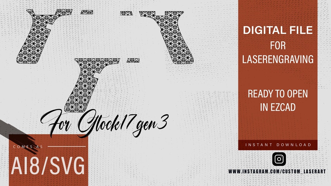 AI8 Vector for Glock 17 Gen3 Laser Files,pistol Engraving Pattern, Gun ...