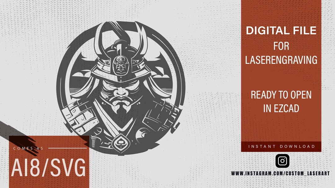 SVG Samurai Japanese File for Laser Engraving,fiber Laser Design,ai8 ...
