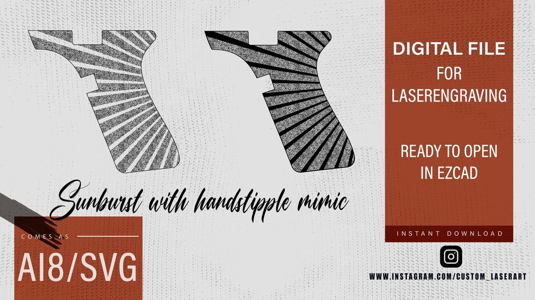 SVG File for Glock19gen5,laserstippling Handstipple Mimic Sunburst ...