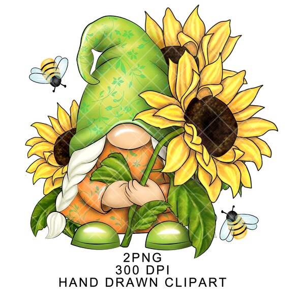 Gnome With Sunflower Svg - Etsy