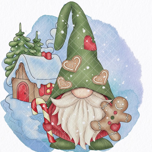 Christmas Gnome PNG Clipart Gingerbread Digital Gonk Hello - Etsy