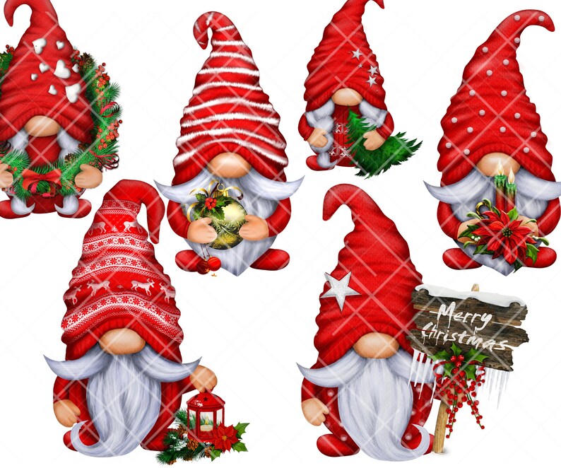 Christmas Gonk PNG Gnomes Digital Cute Gnome Red Watercolor Clipart ...