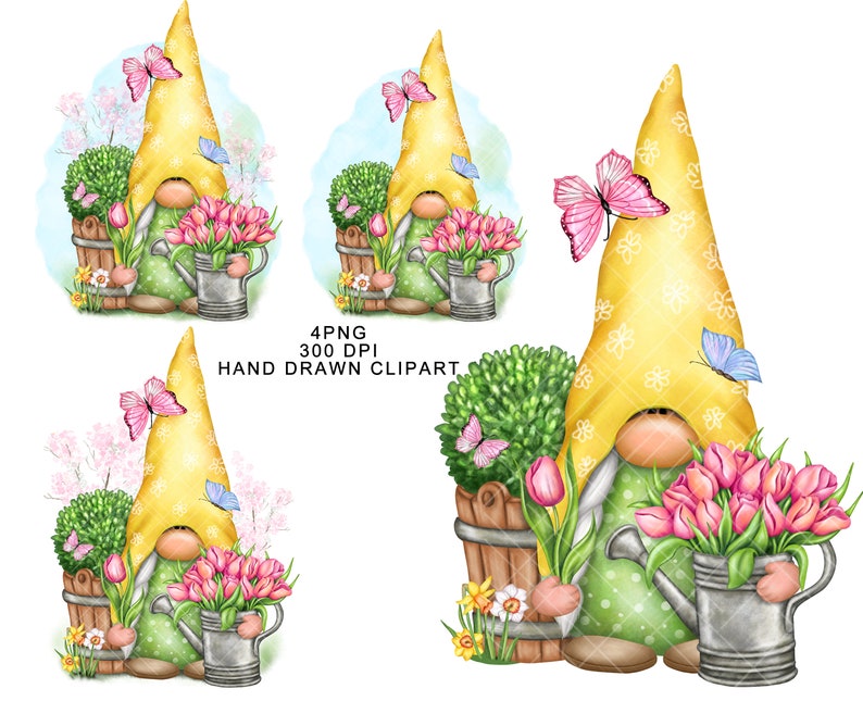Spring Gnome PNG Girl Garden Clipart Cute Gonk Decal Tumbler - Etsy