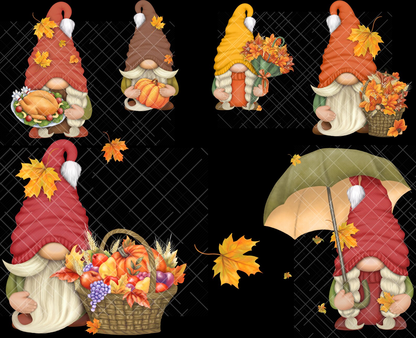 Fall Gnomes PNG Clipart Autumn Gonk Cute Waterslide Turkey Pumpkins ...