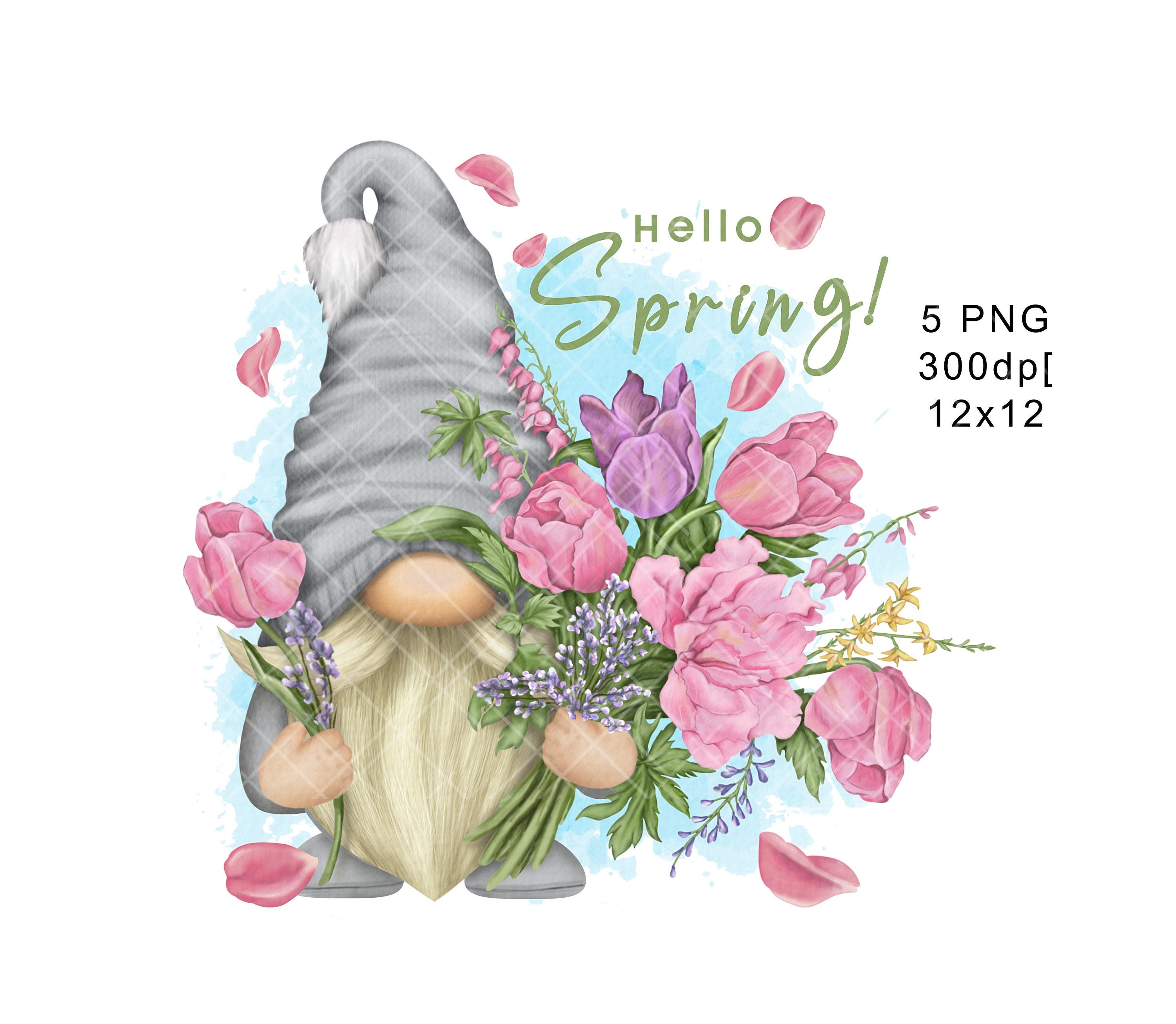 Gnome PNG Clipart Cute Gonk Hello Spring Happy Mothers Day - Etsy UK