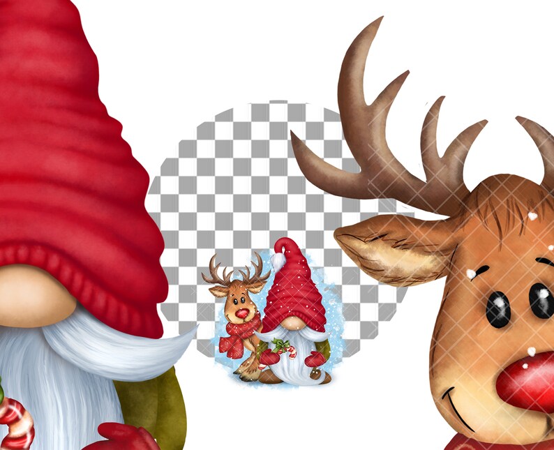 Christmas Deer Gnome PNG Winter Clipart Digital Cute Gonk Christmas ...