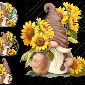 Sunflower Gnome PNG Clipart Summer Cute Gonk Sublimation Sunflower ...
