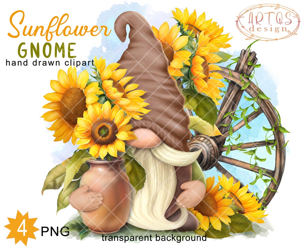 Sunflower Gnome PNG Clipart Summer Cute Gonk Sublimation Sunflower ...