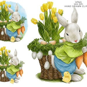 Easter Bunny Rabbit PNG Sublimation Clipart Spring Cute Decal ...