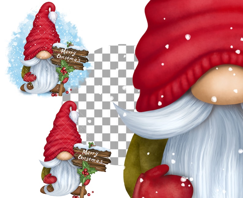 Christmas Gnome PNG Clipart Gonk Digital Hello Winter Snow - Etsy