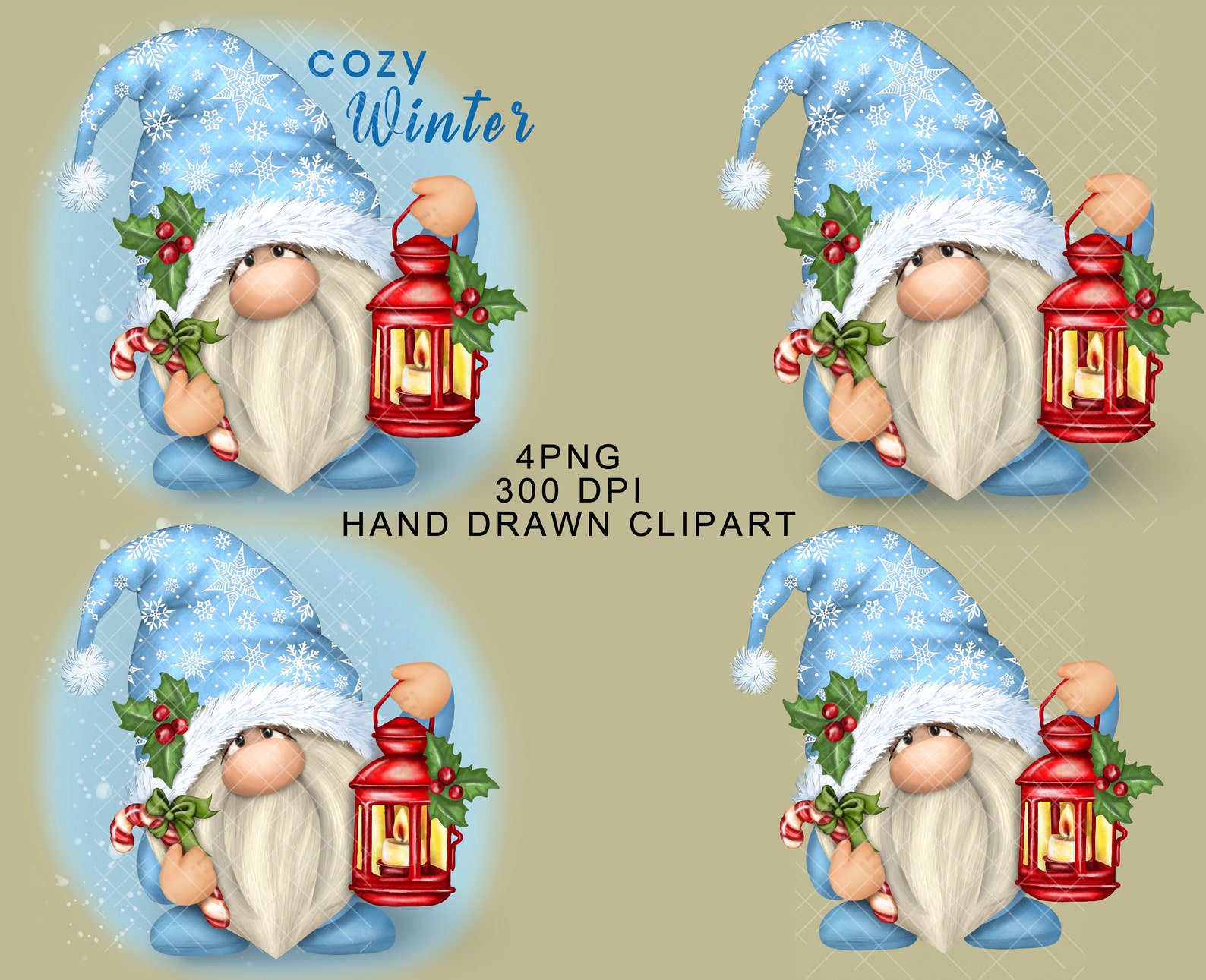 Cozy Winter Gnome Skates PNG Clipart Digital Cute Gonk - Etsy