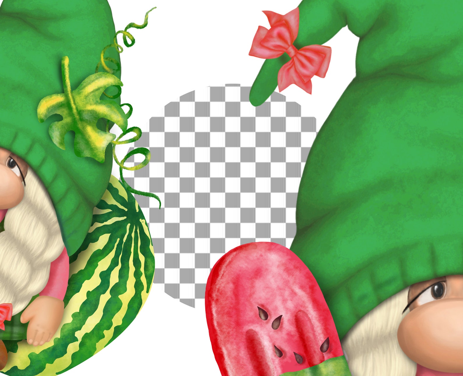 Watermelon Gnome PNG Clipart Summer Cute Gonk Farm Gnome - Etsy