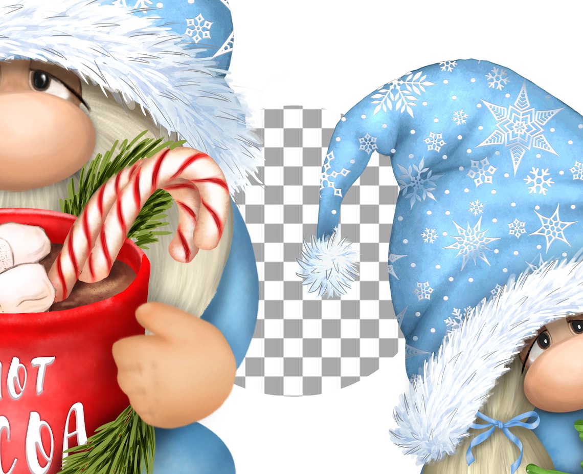 Christmas Gnomes PNG Clipart Cute Gonk Digital Watercolor - Etsy