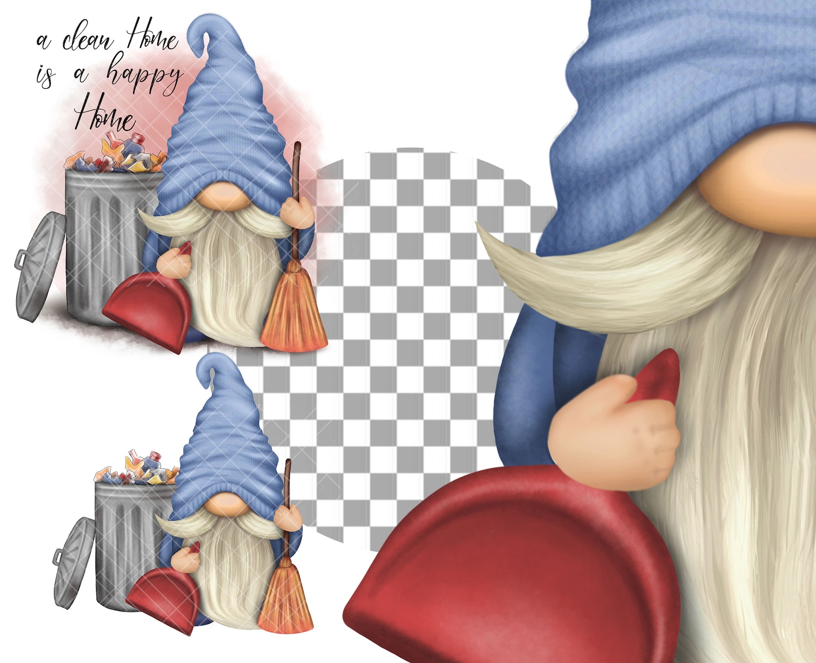 Cleaning Gnome PNG Clipart Gonk Clean Home Sublimation Tumbler - Etsy