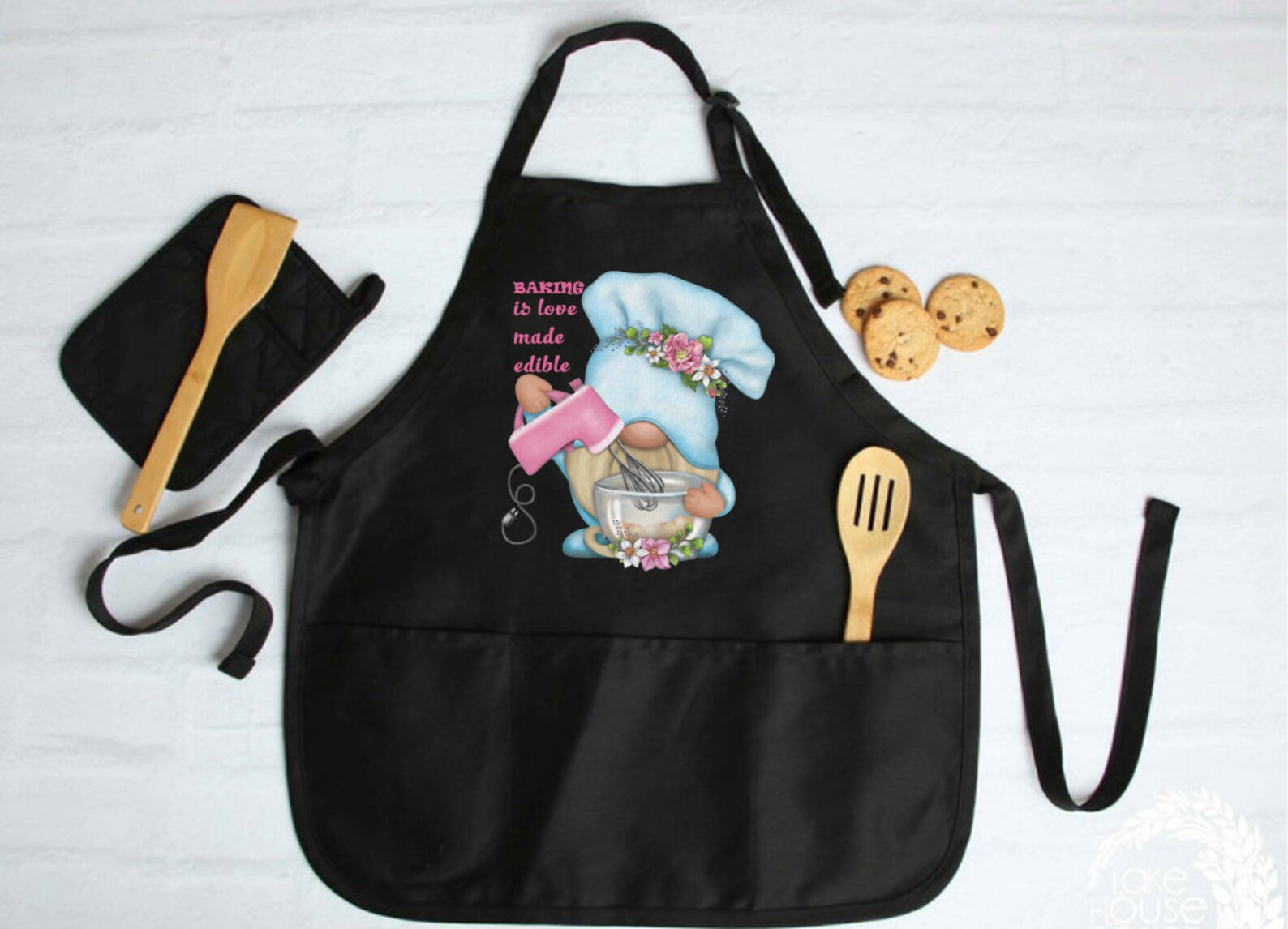 Baker Gnome PNG Apron Funny Bake Clipart Cute Gonk Chef Watercolor ...