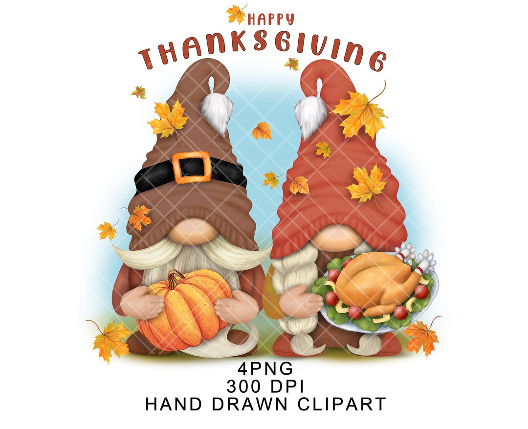 Thanksgivin Gnomes PNG Clipart Autumn Cute Characters Turkey Pumpkins ...